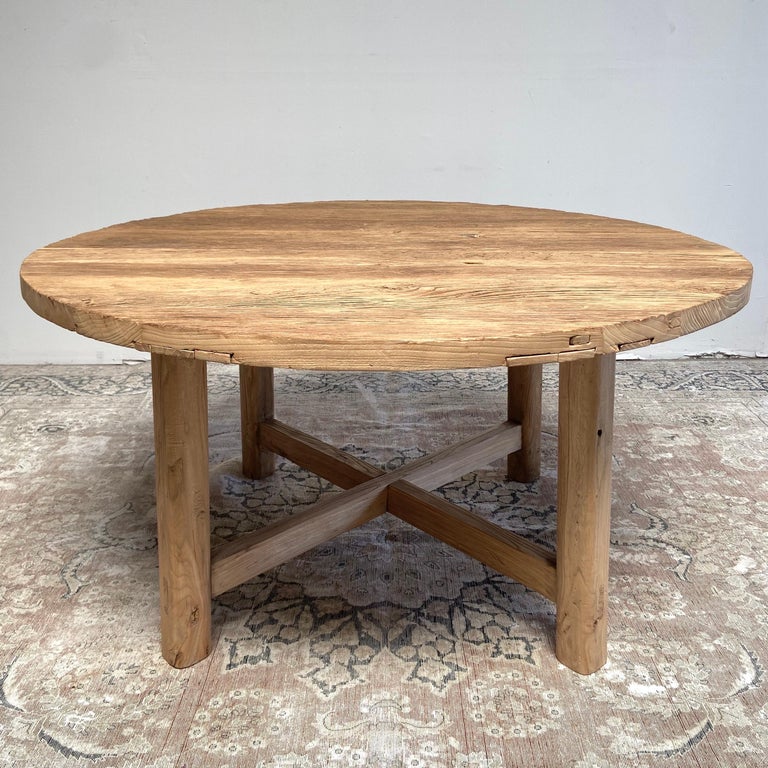 Custom Elm Wood Dining Table For Sale at 1stDibs