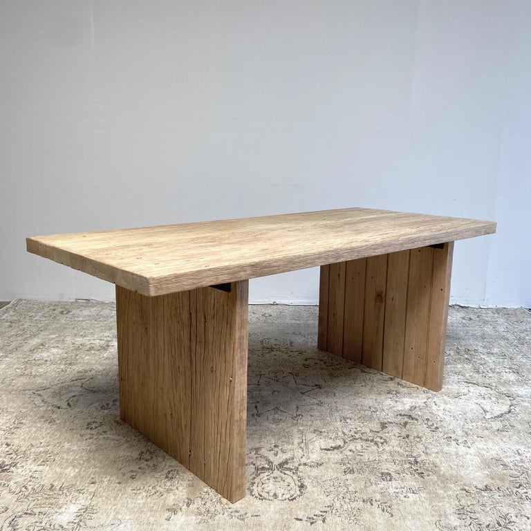 Custom Elm Wood Reclaimed Wood Dining Table For Sale at 1stDibs