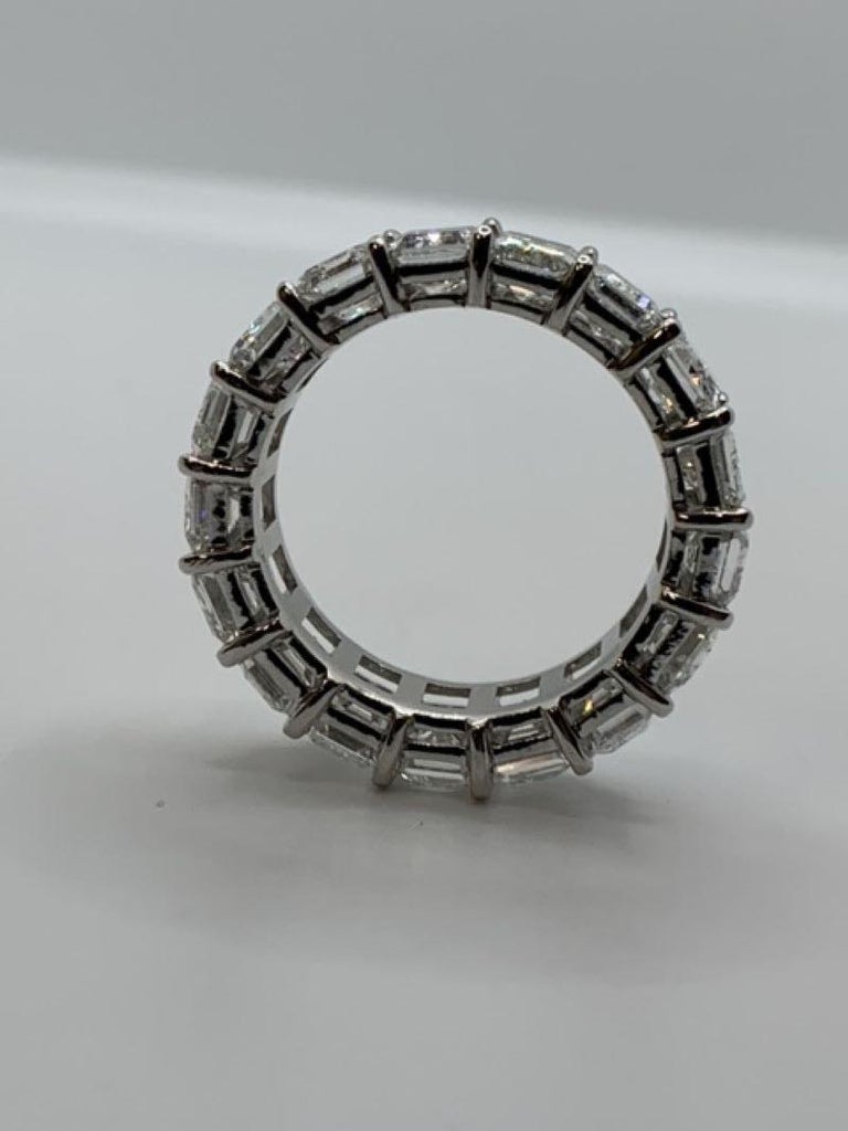 Custom Emerald Cut Diamond Eternity Band Ring For Sale at 1stDibs