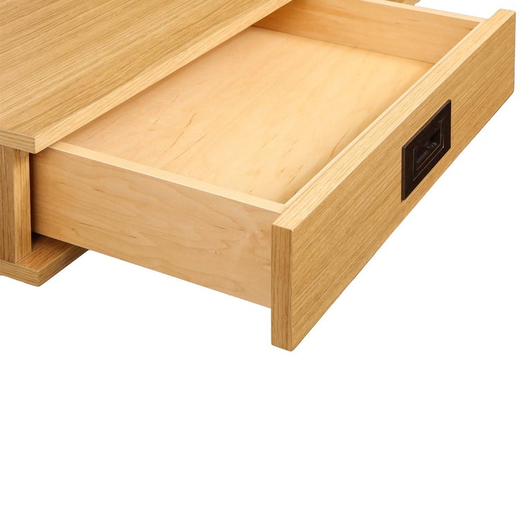 Custom Floating 3 Drawer Oak Console For Sale at 1stDibs