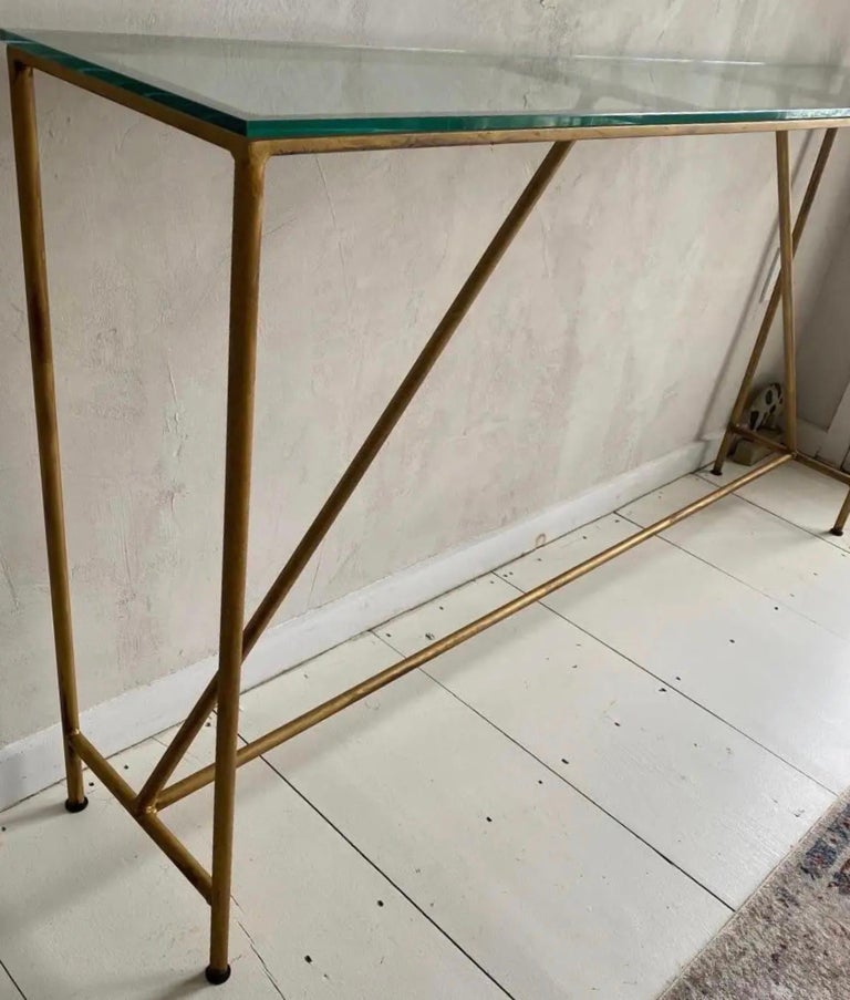 Custom Gilt Metal Iron Base Console Table, Desk, or Ding Table Base For ...