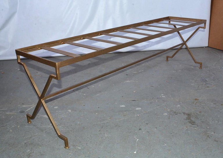 Custom Gilt Wrought Iron Bench Frame at 1stDibs | custom wrought iron ...