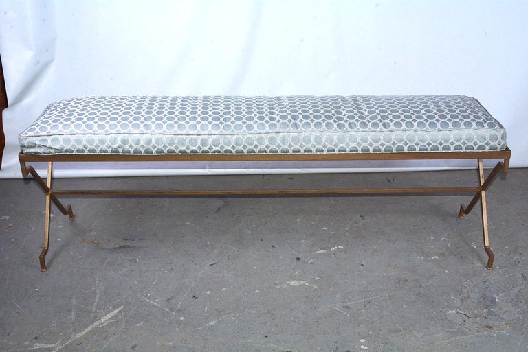 Custom Gilt Wrought Iron Bench Frame at 1stDibs | custom wrought iron ...