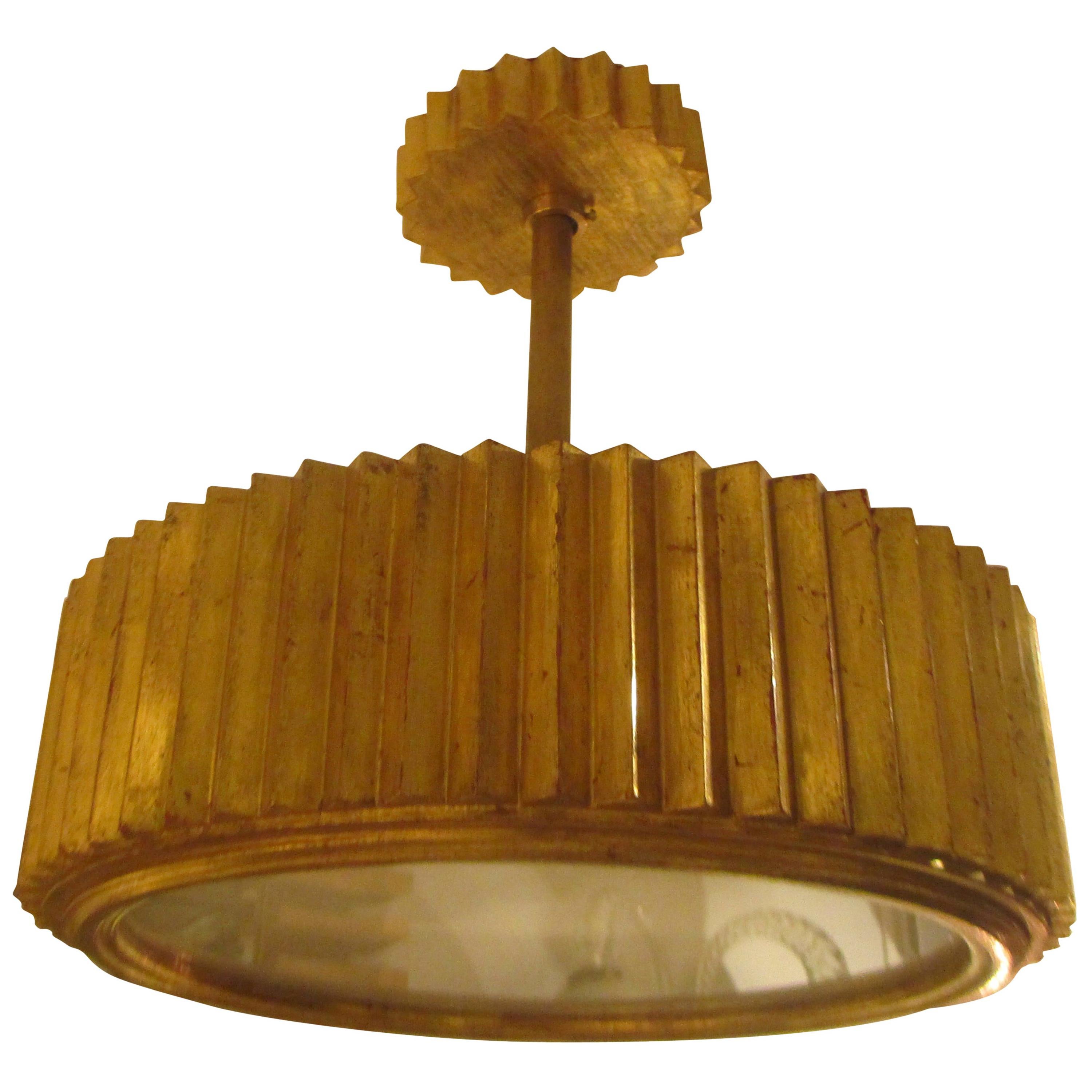 Custom Giltwood Hand Carved Fixture in the Art Deco Manner For Sale at ...