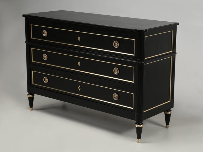 Custom Handcrafted French Louis XVI Style Ebonized Commode Custom Made ...