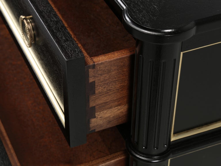 Custom Handcrafted French Louis XVI Style Ebonized Commode Custom Made ...