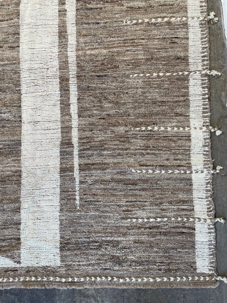 Custom Hand Knotted Moroccan Wool Rug For Sale at 1stDibs