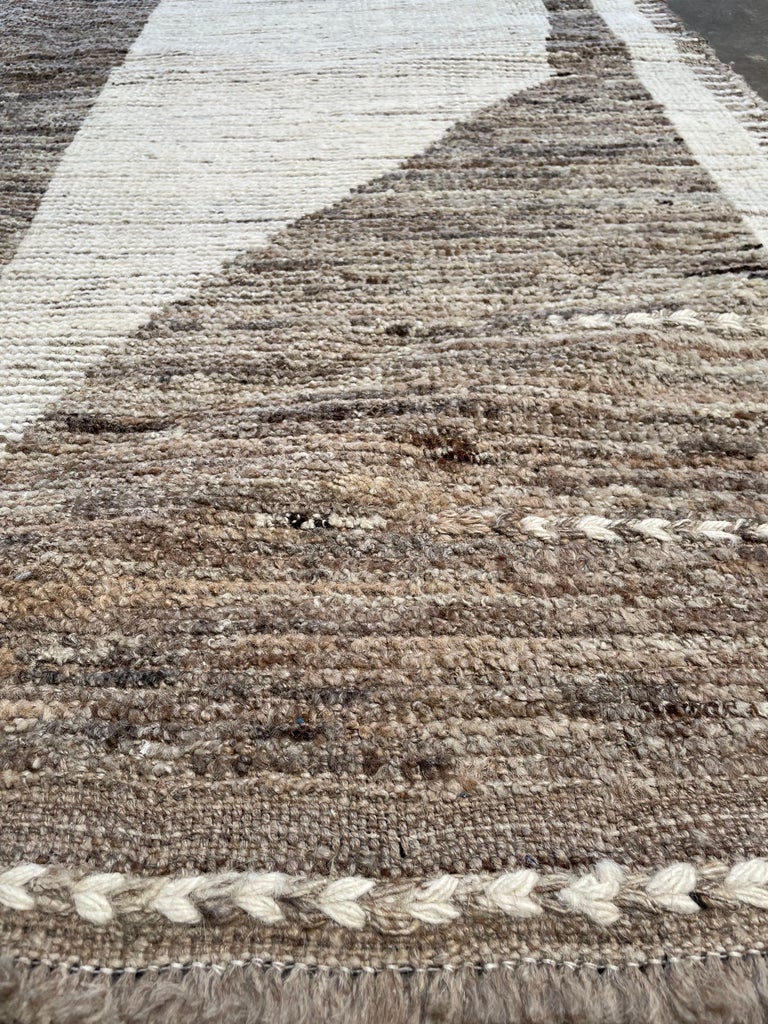 Custom Hand Knotted Moroccan Wool Rug For Sale at 1stDibs