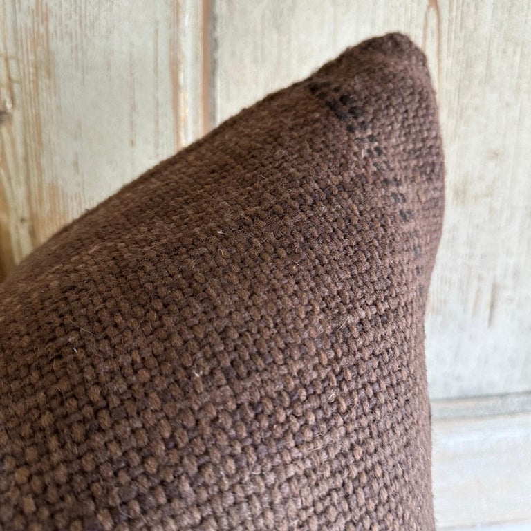 Custom Handmade Wool Pillow with Stripes Includes Down Feather Insert ...