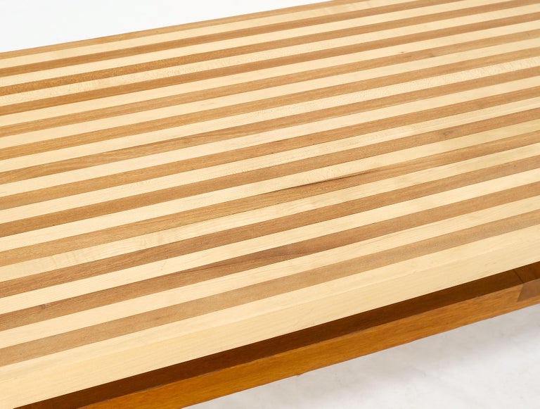 Custom Heavy Mid Century Modern Striped Butcher Block Style Coffee ...