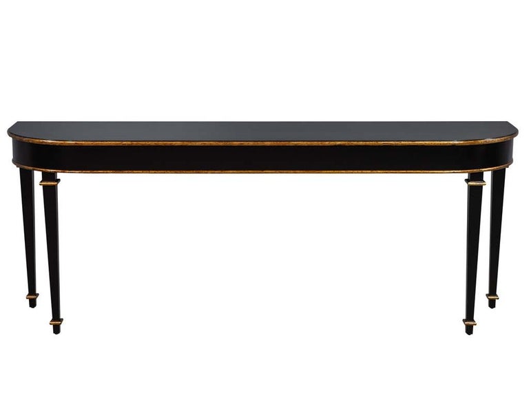 Custom Hepplewhite Style Black Lacquered Console Table by Carrocel at ...