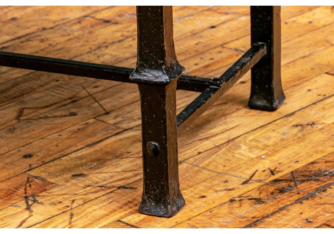 Custom Industrial Style Iron Base Cocktail Table For Sale at 1stDibs