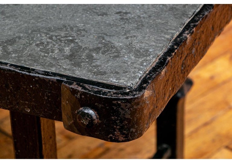 Custom Industrial Style Iron Base Cocktail Table For Sale at 1stDibs