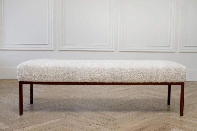 Custom Iron and Vintage Rug Upholstered Bench at 1stDibs | rug bench ...