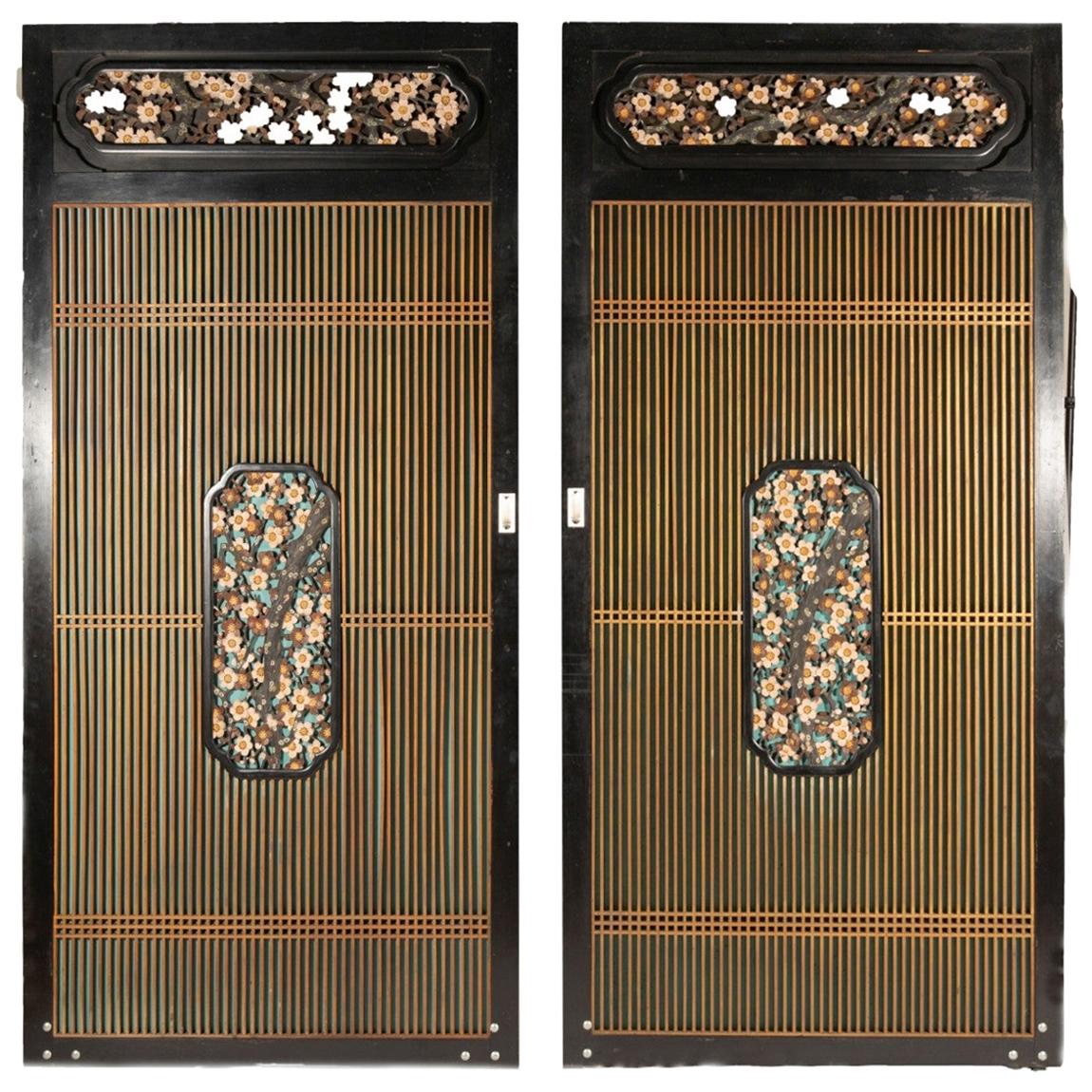 Custom Japanese Architectural Shoji Barn Doors on Casters at 1stDibs