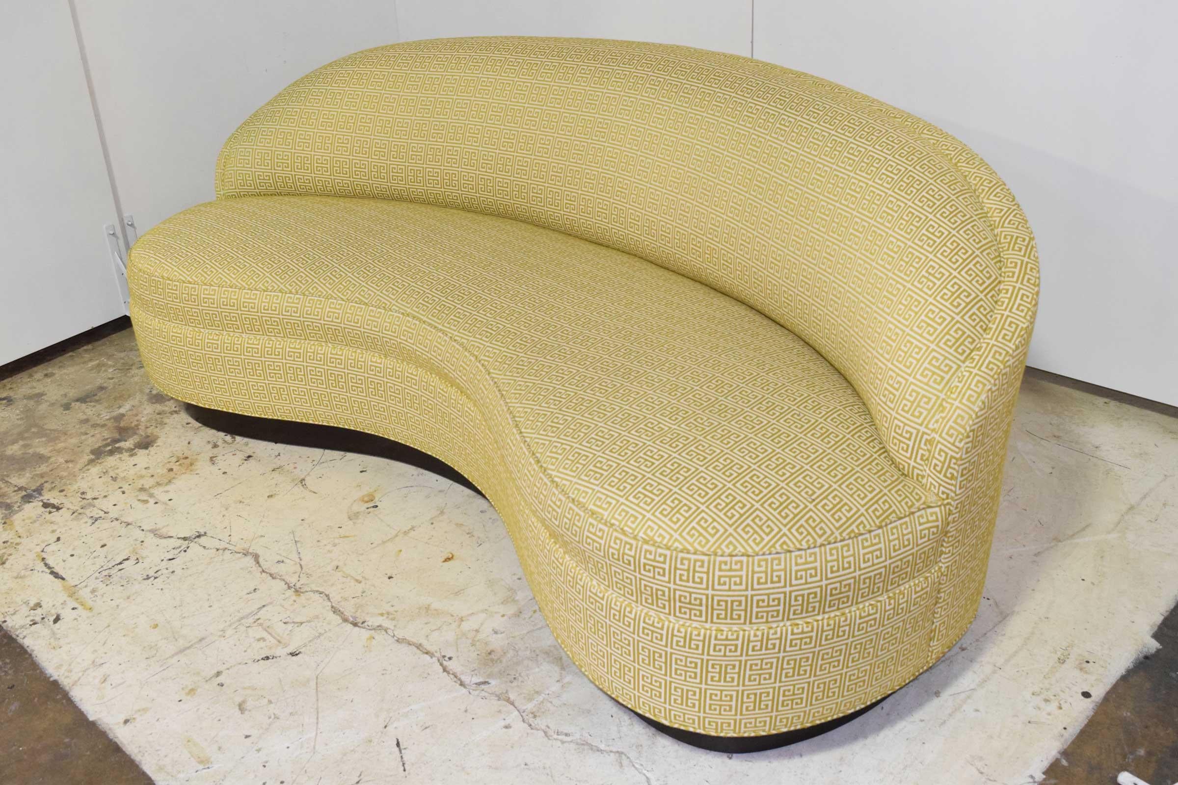 Custom Kidney Shaped Sofa with Kravet Fabric For Sale at 1stDibs ...