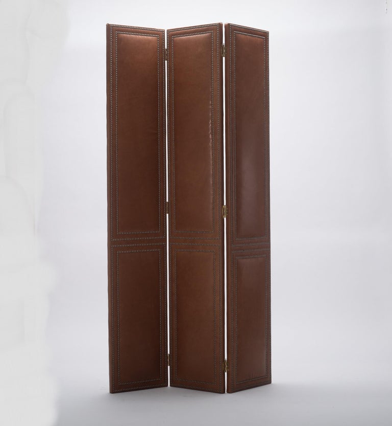 Custom Leather Screen For Sale at 1stDibs