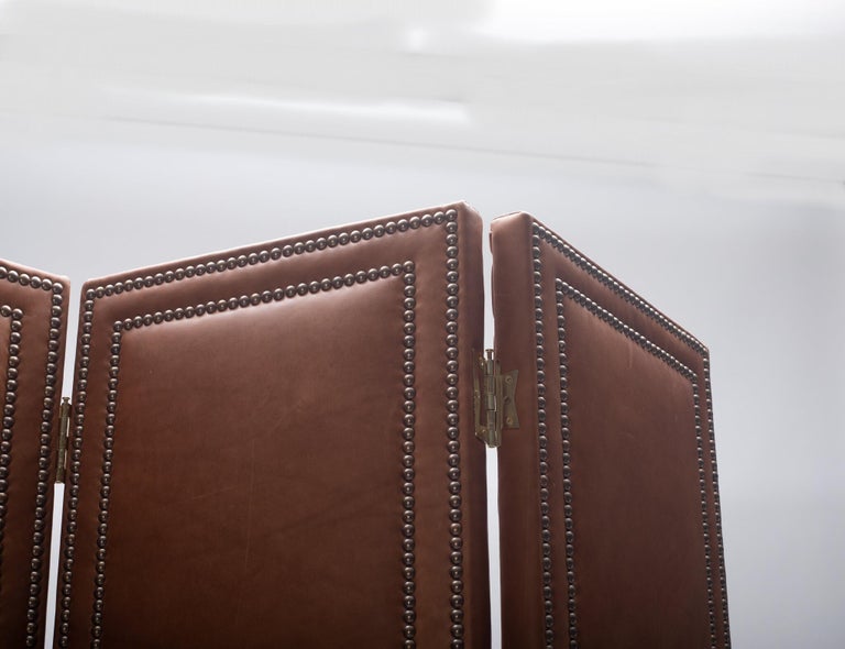 Custom Leather Screen For Sale at 1stDibs