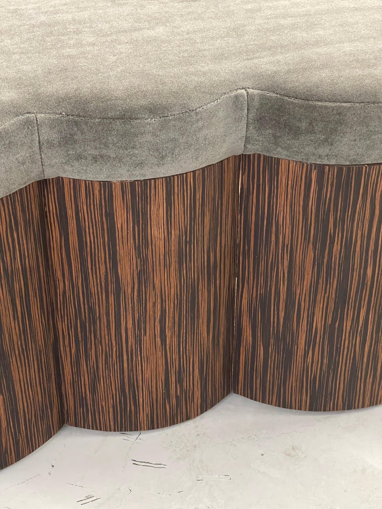 Custom Macassar Ebony and Wool Mohair Bench For Sale at 1stDibs