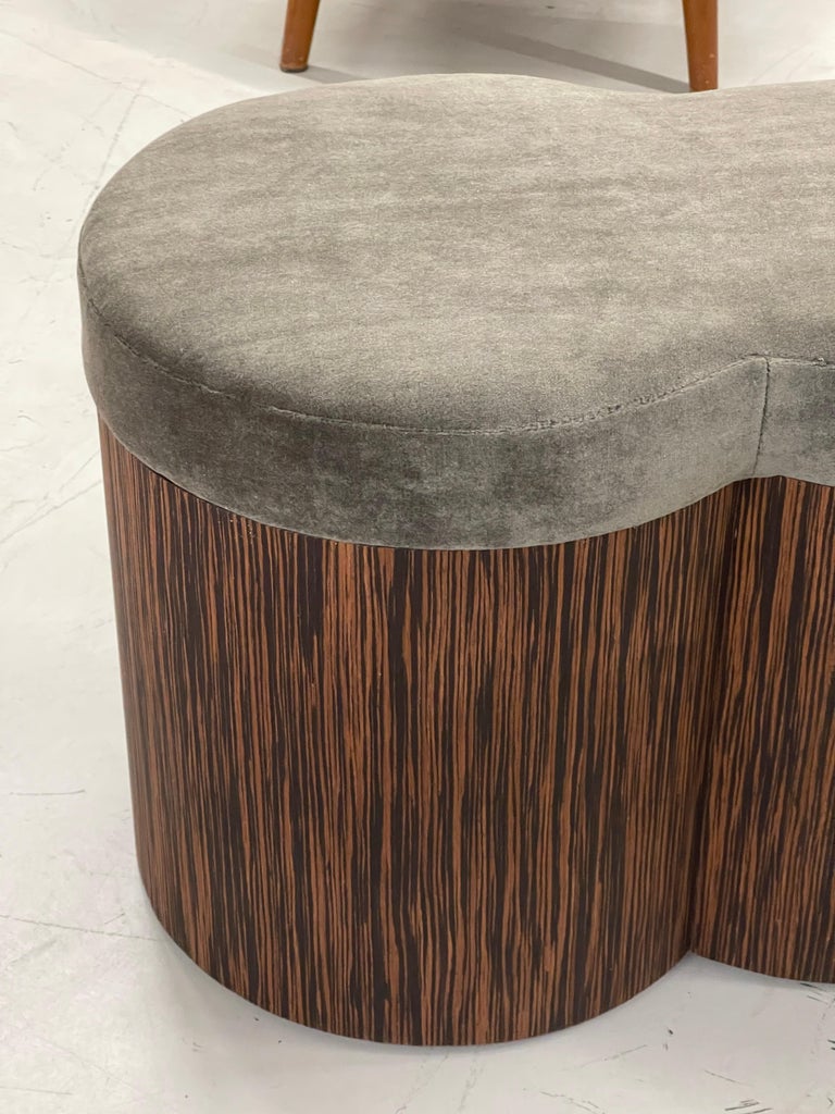 Custom Macassar Ebony and Wool Mohair Bench For Sale at 1stDibs