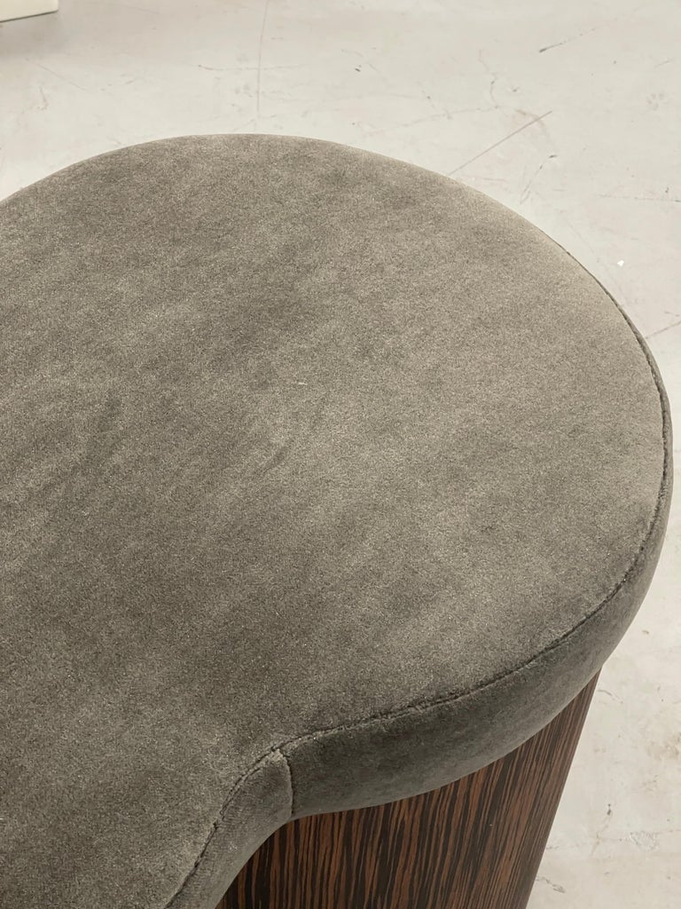 Custom Macassar Ebony and Wool Mohair Bench For Sale at 1stDibs