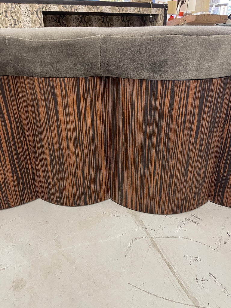 Custom Macassar Ebony and Wool Mohair Bench For Sale at 1stDibs