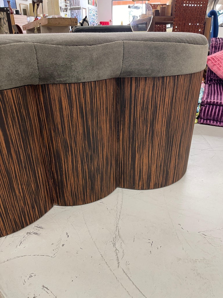 Custom Macassar Ebony and Wool Mohair Bench For Sale at 1stDibs