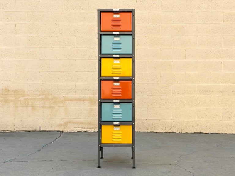 Custom Made Locker Basket Unit with Multicolored Baskets For Sale at ...