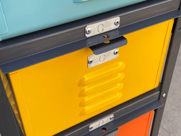 Custom Made Locker Basket Unit with Multicolored Baskets For Sale at ...