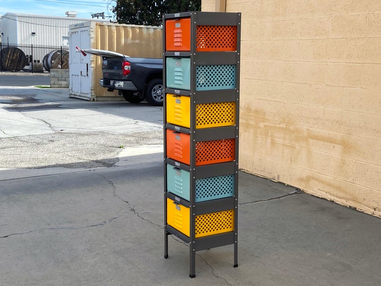 Custom Made Locker Basket Unit with Multicolored Baskets For Sale at ...