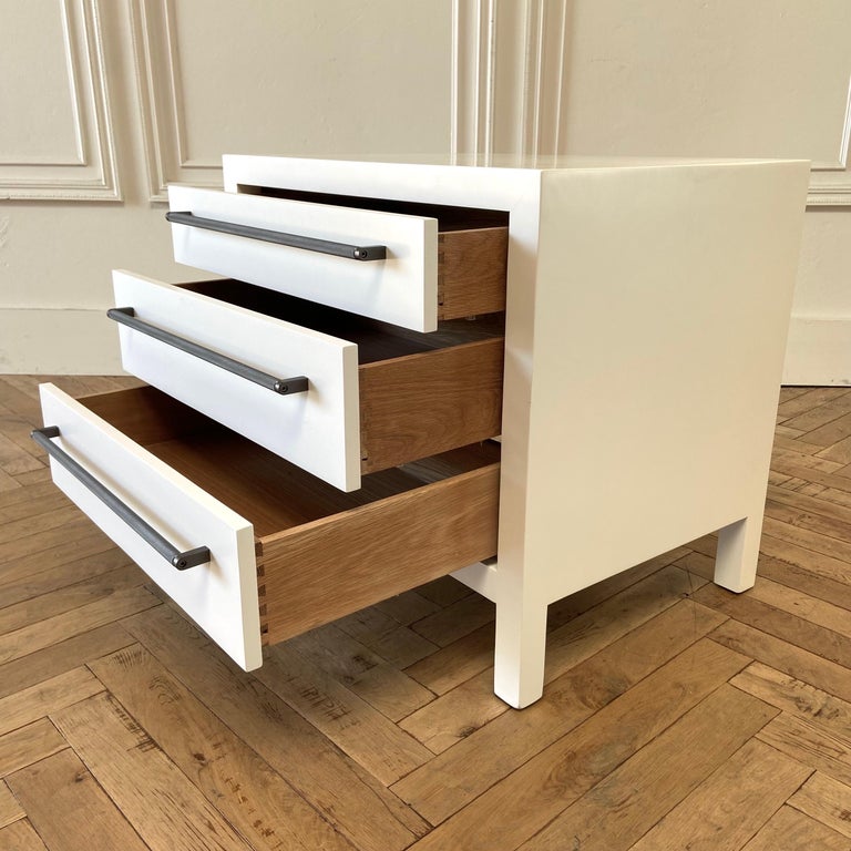 Custom Made 3 Drawer Night Stand in Painted Finish For Sale at 1stDibs