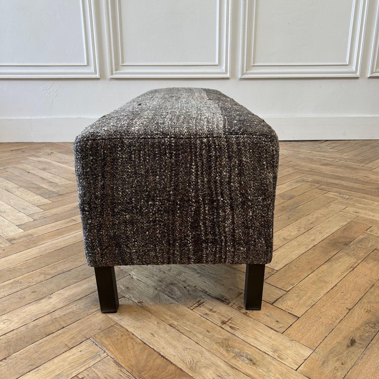 Custom Made Antique Turkish Rug Cocktail Ottoman For Sale at 1stDibs