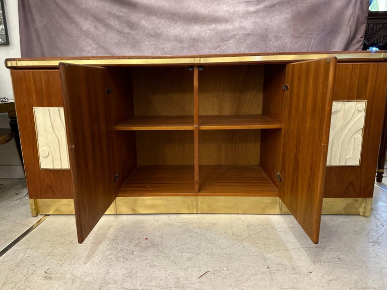 Custom Made Artisanal Wood Credenza with handmade Ceramic Inclusions by ...