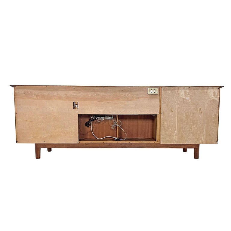 Custom Made Colossal Mid-Century Modern Tambour Door Mahogany Console ...