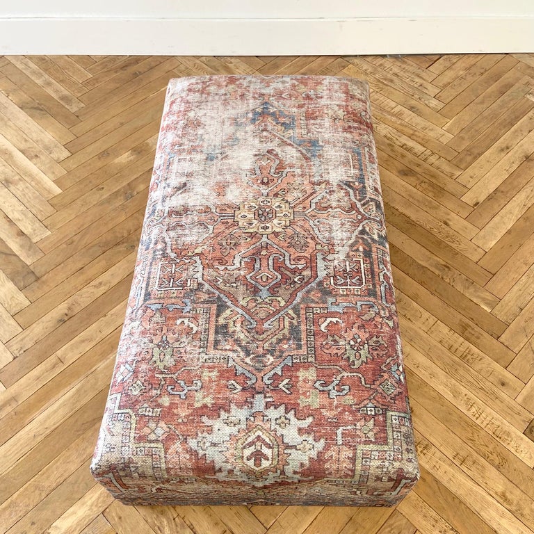 Custom Made Cube Style Rug Cocktail Ottoman For Sale at 1stDibs