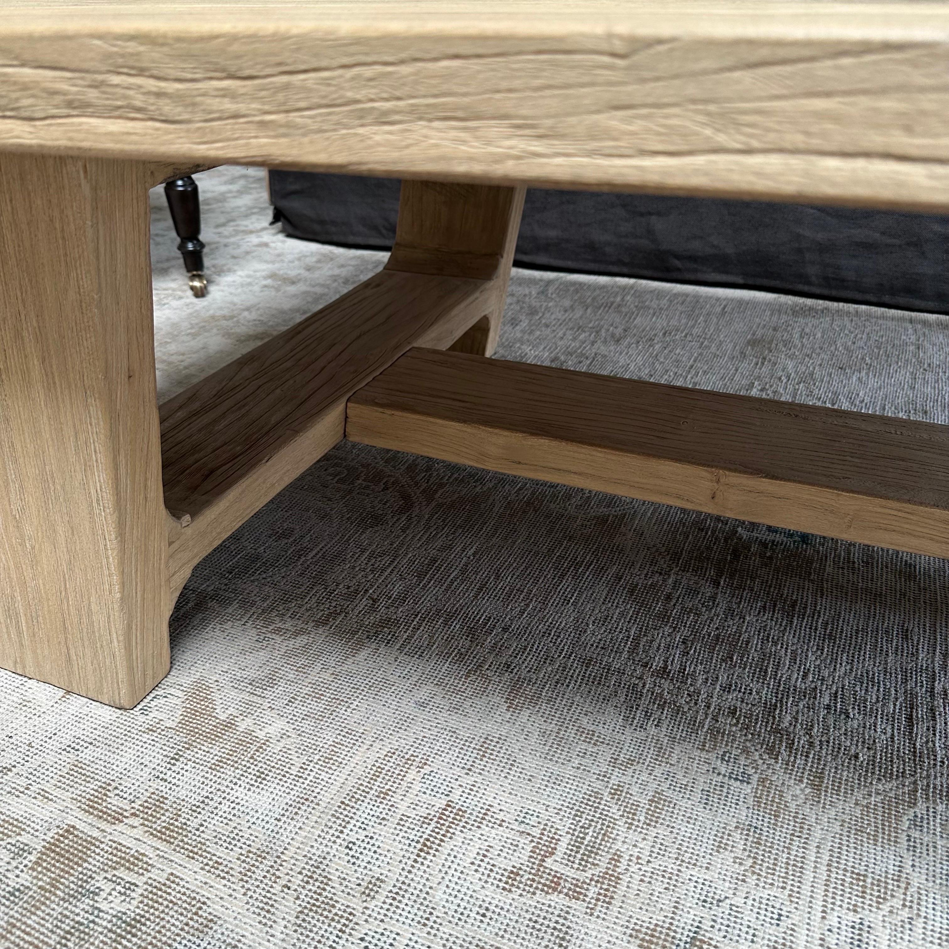 Custom Made Dorado Reclaimed Elm Wood Coffee Table For Sale at 1stDibs