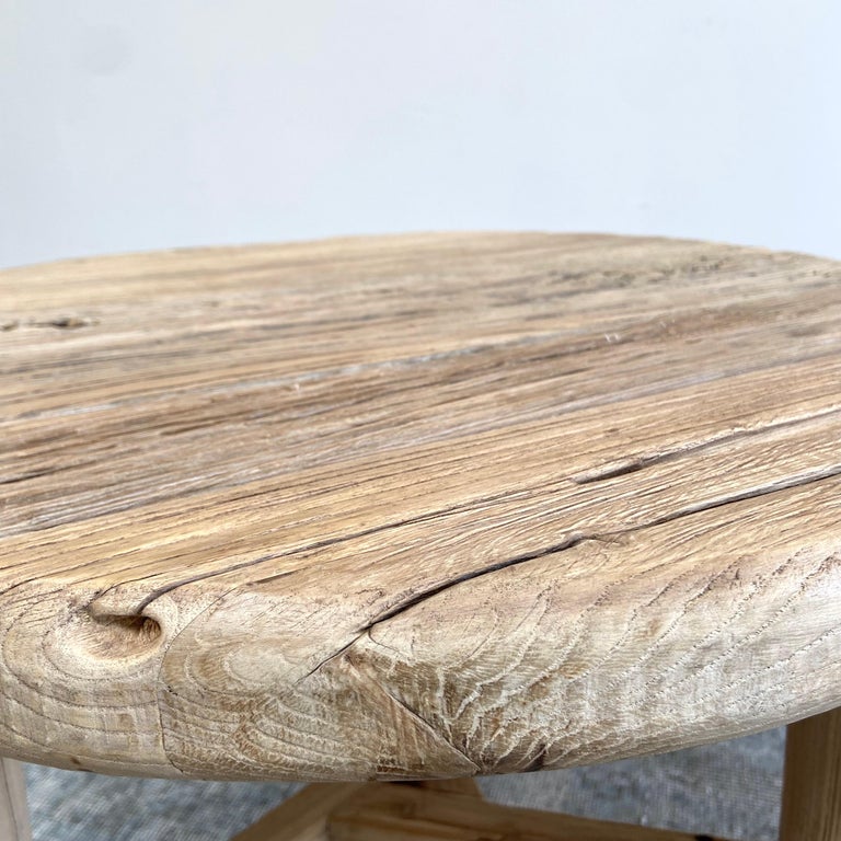Custom Made Elm Wood Side Tables For Sale at 1stDibs