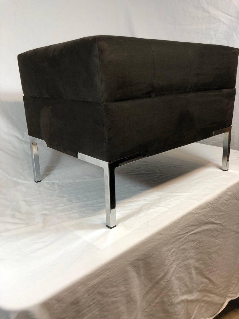 Custom Made Integrated Leg Tufted Velvet Bench For Sale at 1stDibs
