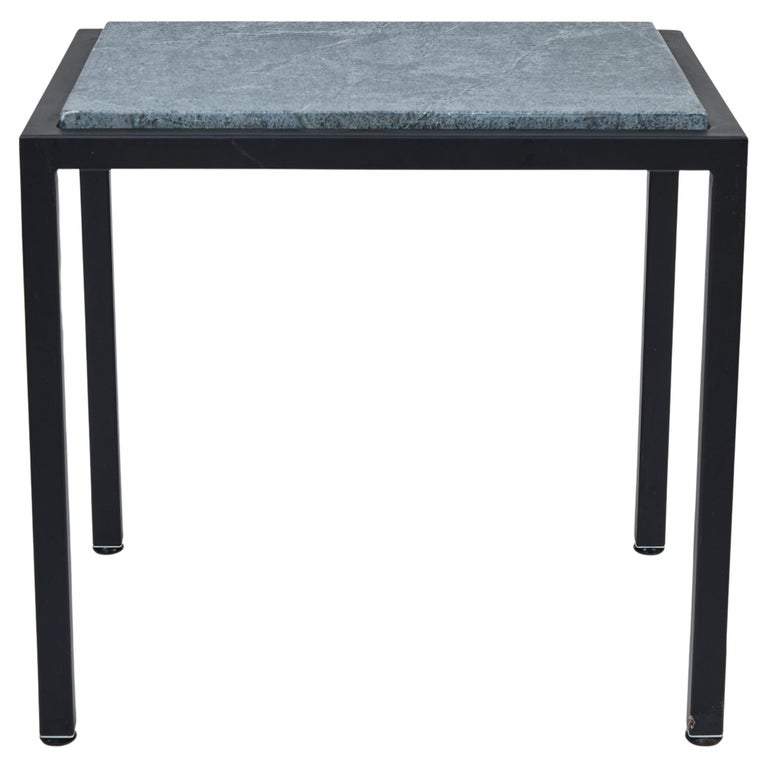 Custom Made Iron Side Table with New Soapstone Top A For Sale at 1stDibs