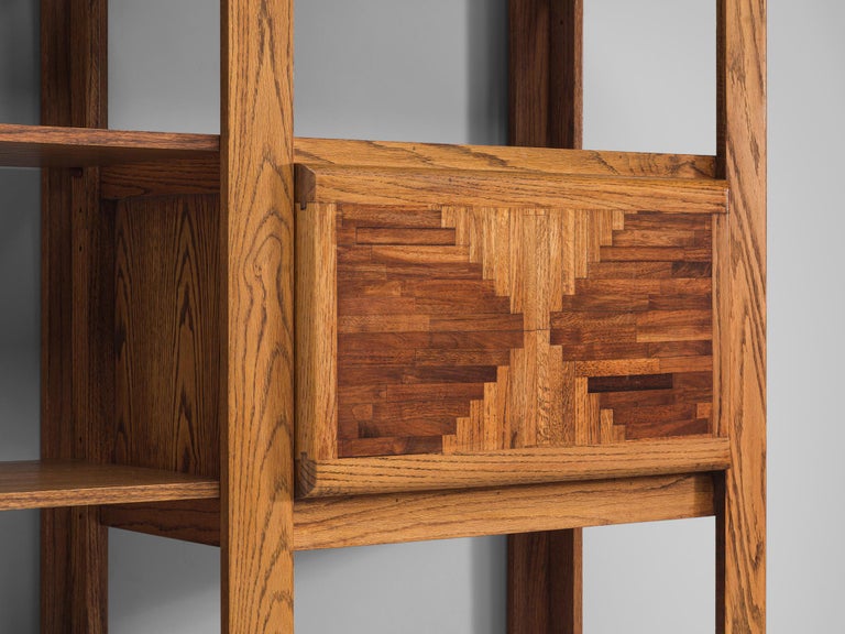 Custom-Made Italian Shelf in Oak For Sale at 1stDibs