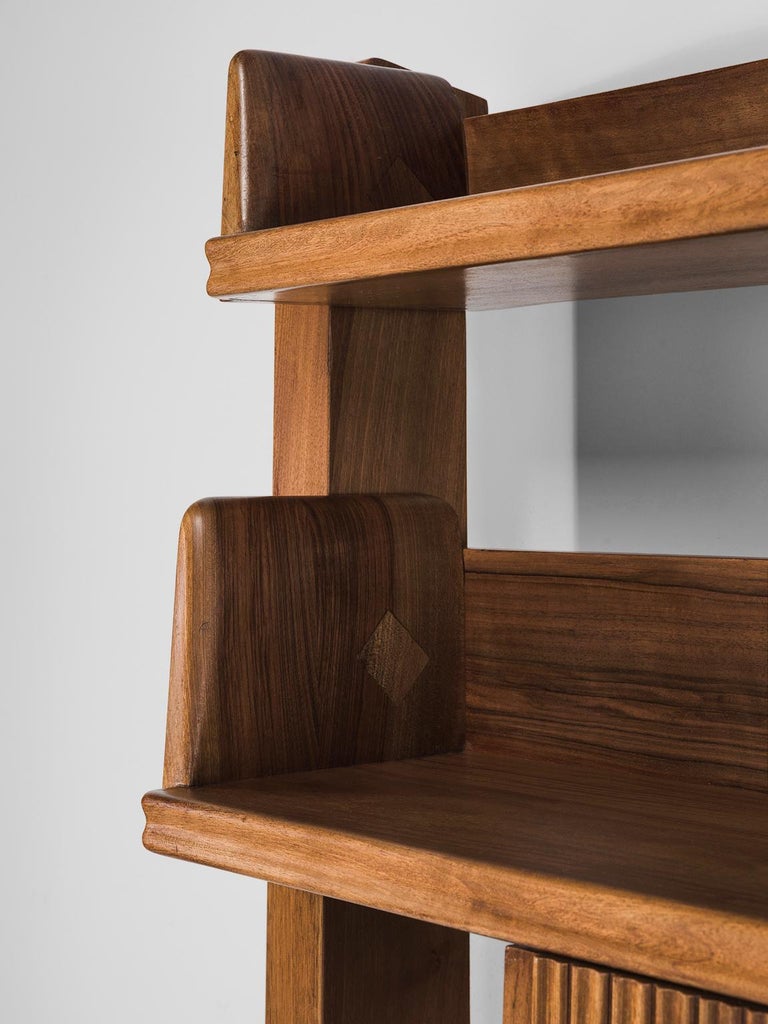 Custom-Made Italian Walnut Library, 1940s For Sale at 1stDibs