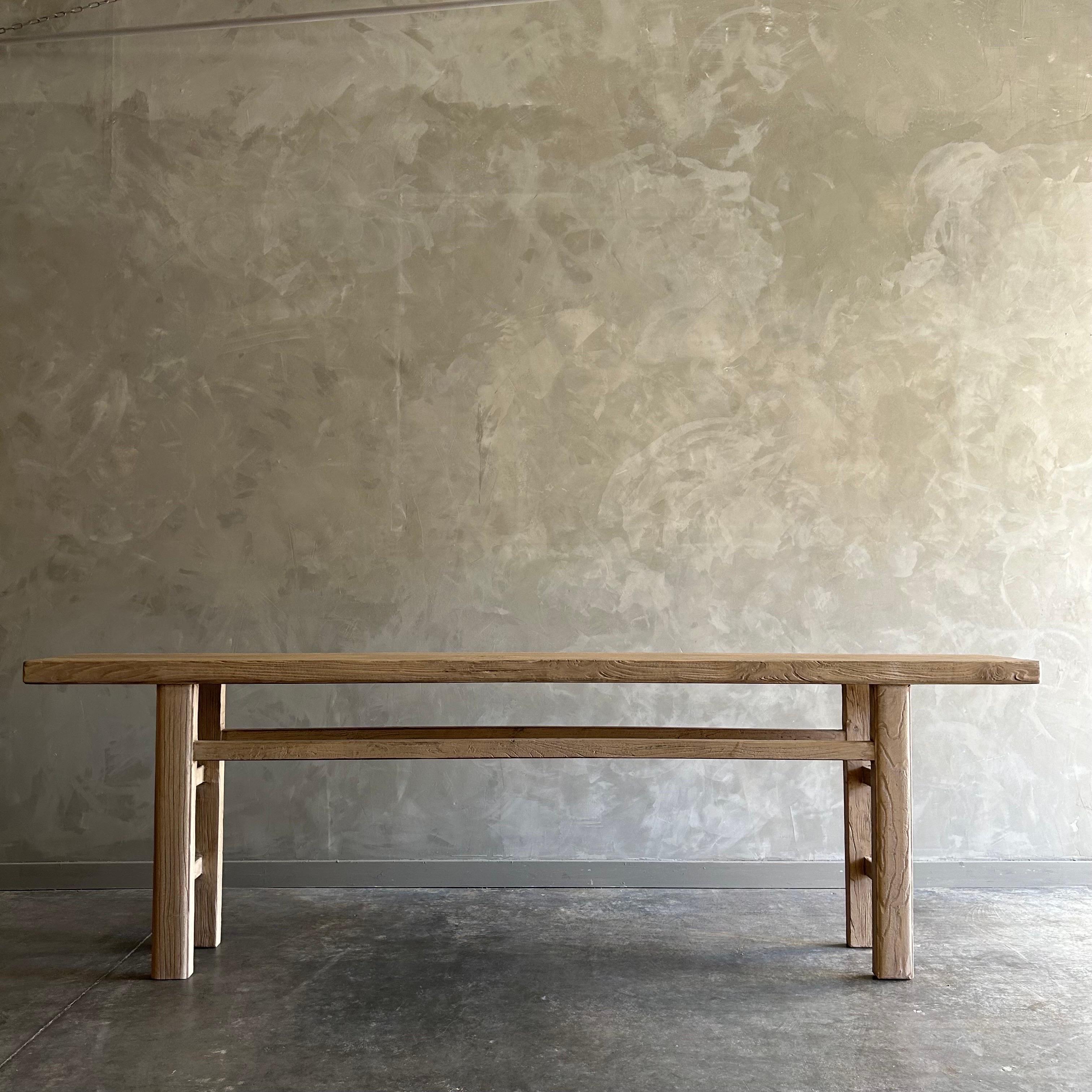 Custom Made Long Elm Wood Console Table 108" For Sale at 1stDibs