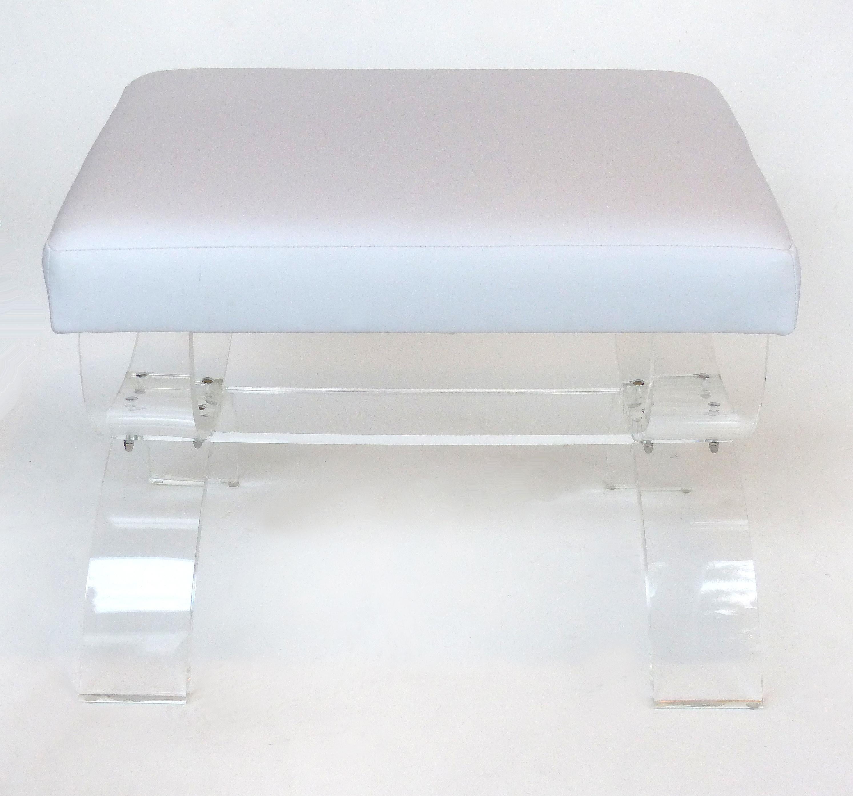 Custom Made Lucite X-form Upholstered Bench For Sale at 1stDibs ...