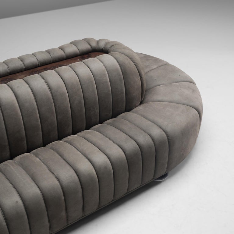 Custom Made Luxurious Wittmann Sofa in Anthracite Leather at 1stDibs