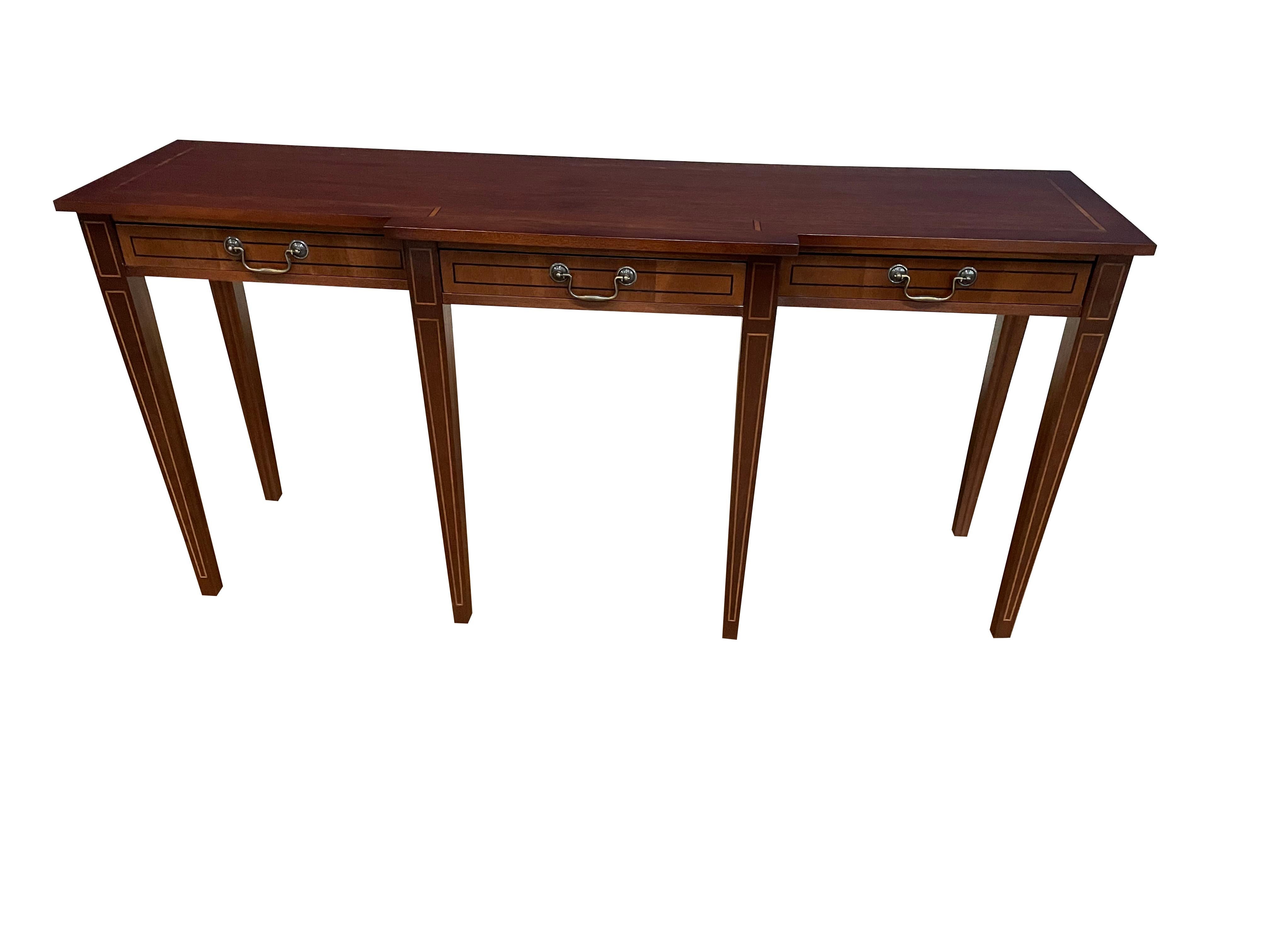 Custom Made Mahogany Hepplewhite Style Console Table For Sale at 1stDibs