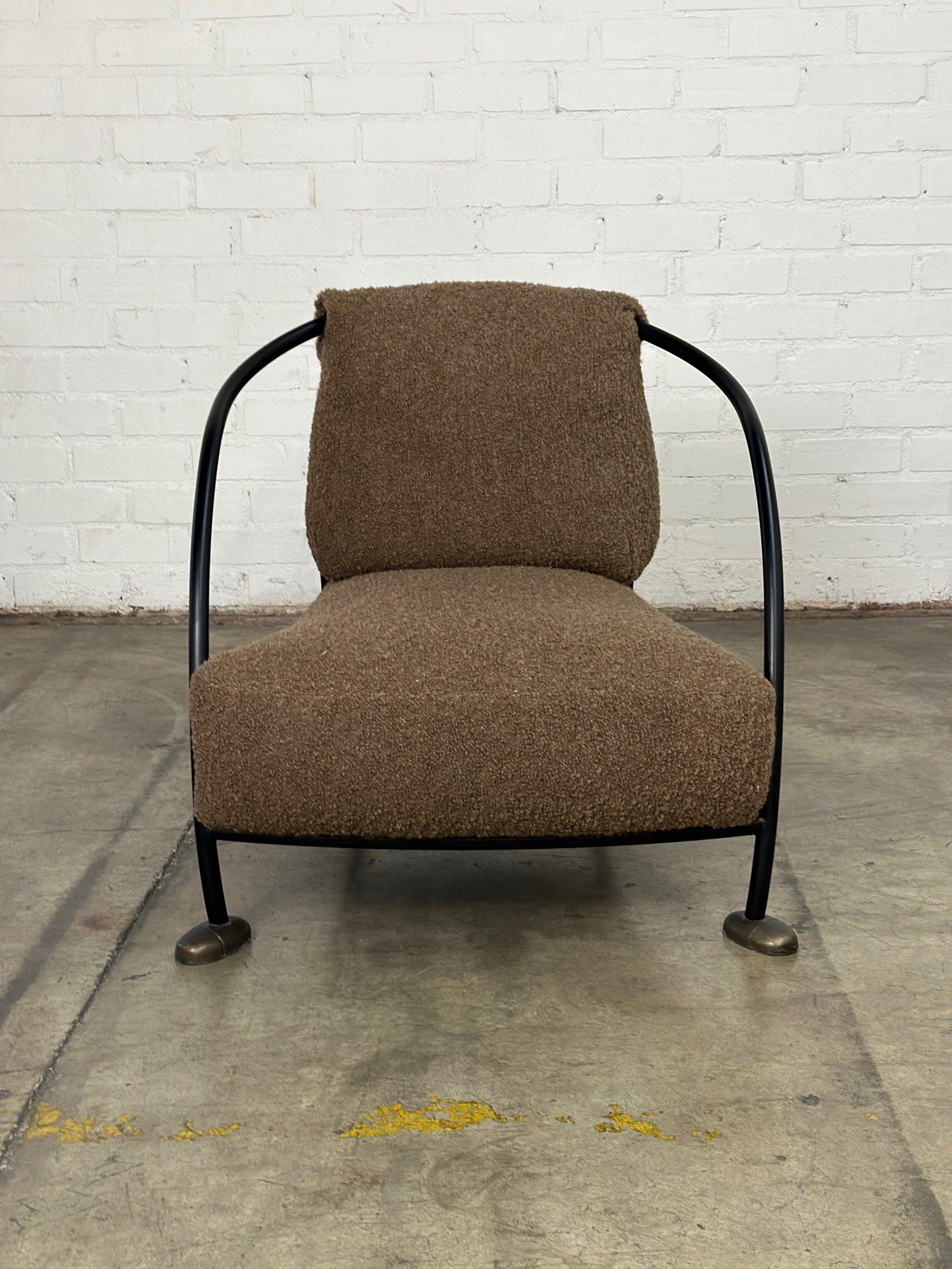 Custom Made Mixed Metals Lounge Chair For Sale at 1stDibs