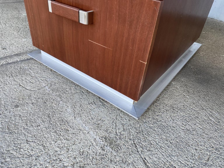 Custom Made Modern Large Executive Desk with Aluminum Trim, circa 1990 ...