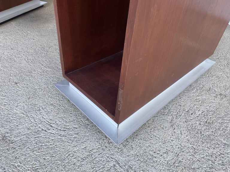 Custom Made Modern Large Executive Desk with Aluminum Trim, circa 1990 ...