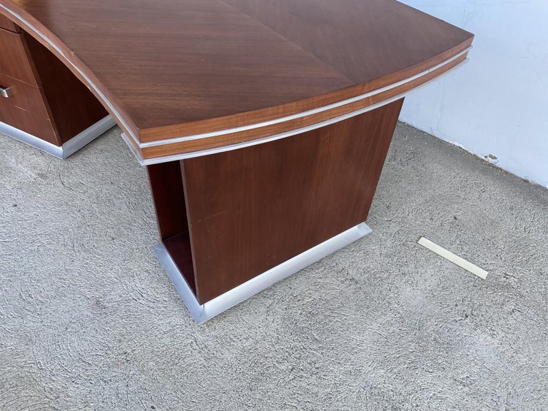 Custom Made Modern Large Executive Desk with Aluminum Trim, circa 1990 ...