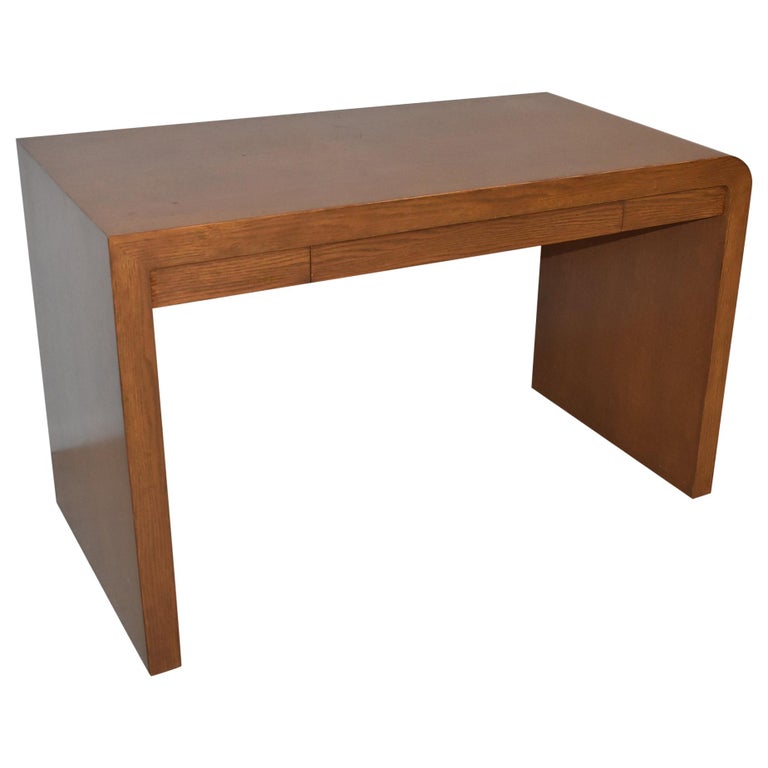 Custom Made Modern Oak Writing Desk with Drawer For Sale at 1stDibs